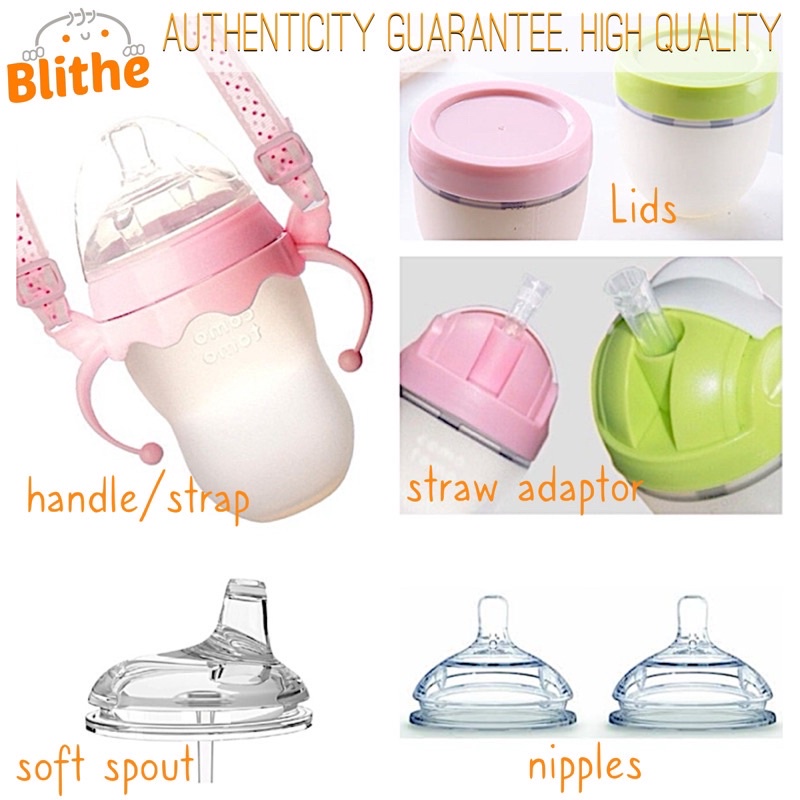 comotomo baby bottle handle and strap converter sippy straw cup ...
