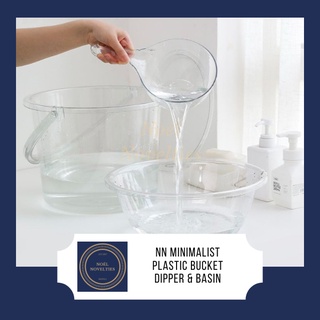 NN Minimalist Transparent Timba Tabo & Palanggana Set Plastic Bucket Dipper and Basin Set ...