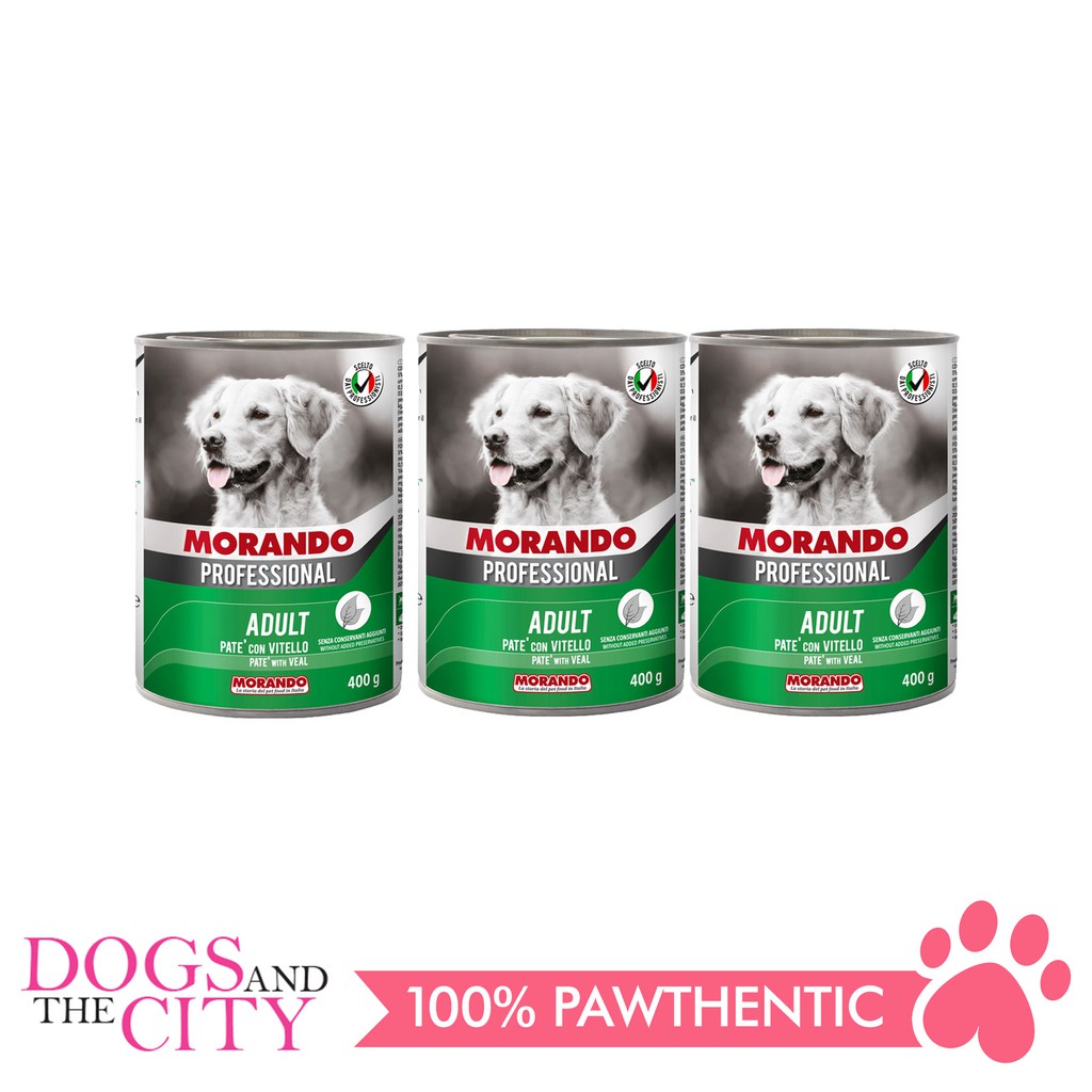 Morando Professional Pate Veal Dog Food Can 400g (3 cans) | Shopee ...