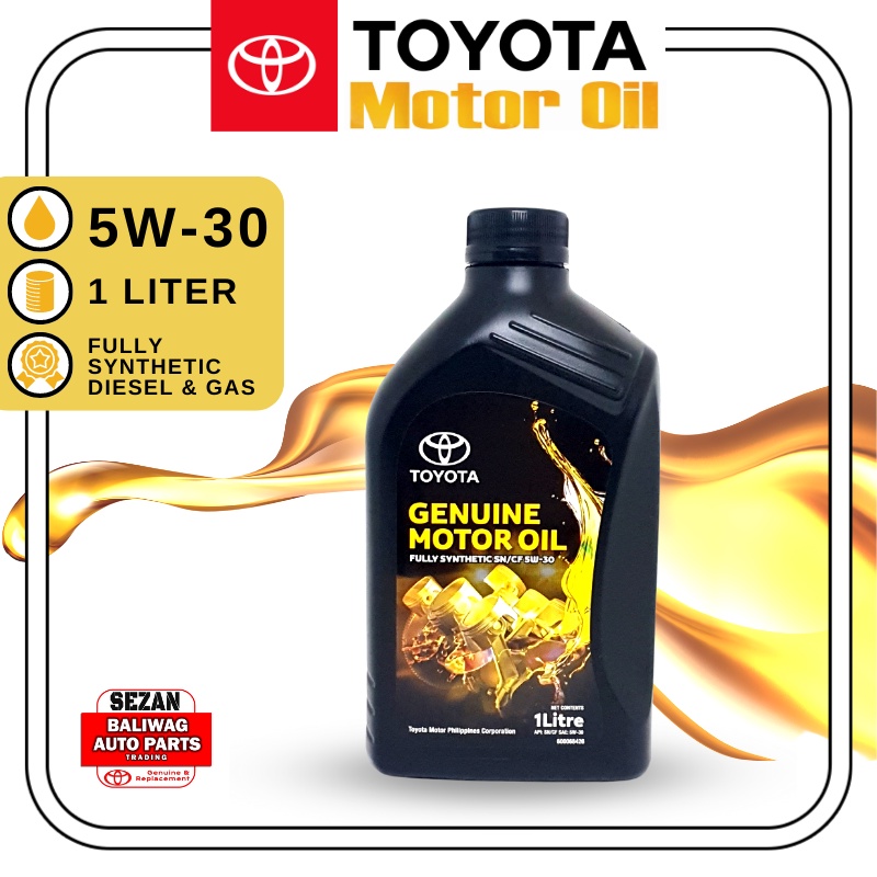 5W-30 FULLY SYNTHETIC 1 LITER ORIGINAL TOYOTA MOTOR OIL FOR DIESEL AND ...