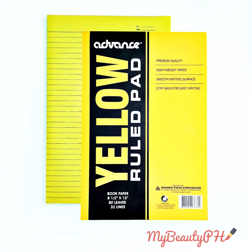 advance Yellow Ruled Pad Paper 80 Leaves | Shopee Philippines