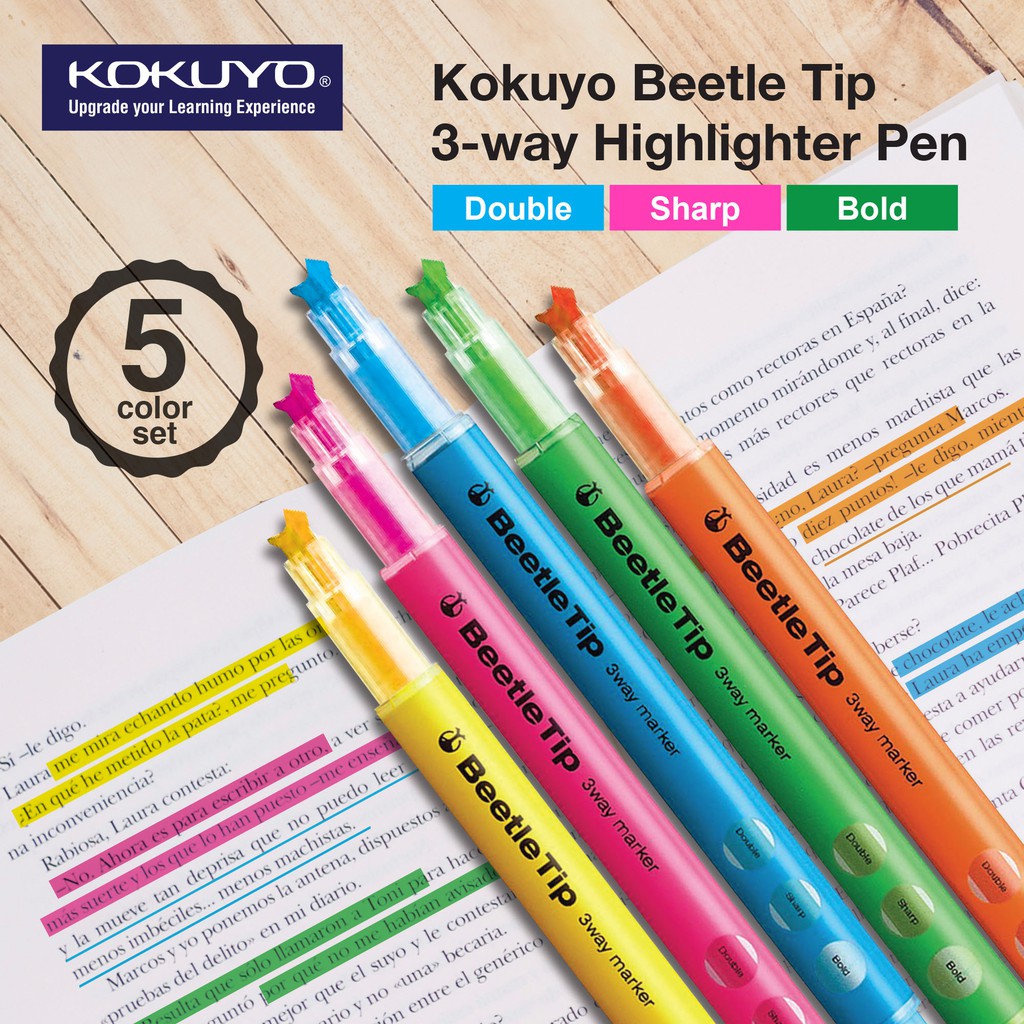 Kokuyo Beetle Tip 3 Way Kokuyo Beetle, Marcador De 3 Puntas, Conjunto ...