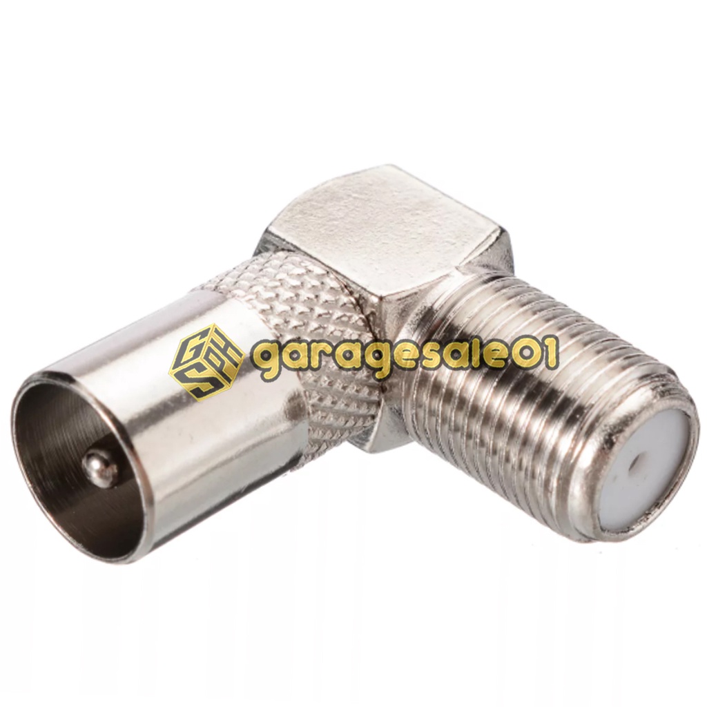 TV Aerial Antenna Cable Connector F Female Plug to Male Jack 90 Degrees ...