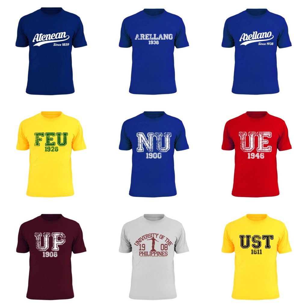 University/College Shirts - UAAP Ateneo, Arellano, FEU, NU, UP, UST ...