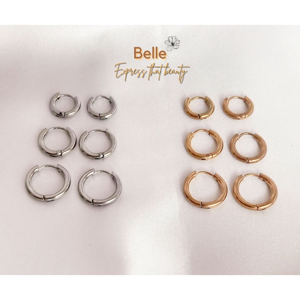 Minimalist Silver and Gold-Plated Basic Hoop Earrings Huggie Non ...