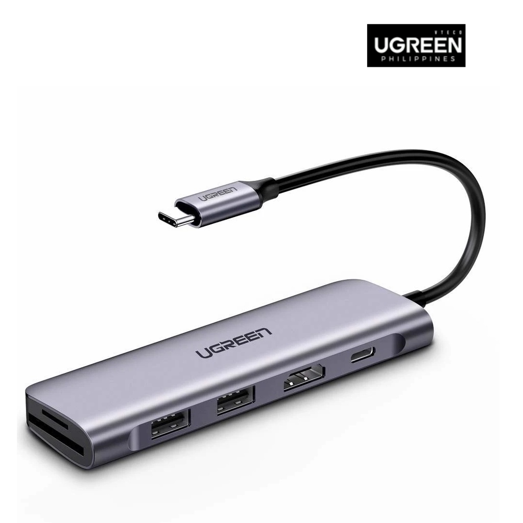 Ugreen Cm195 Usb-C Multifunction Hub 6 In 1 Hdmi Plus Sd Tf 2 Usb 3.0 Pd | Shopee Philippines