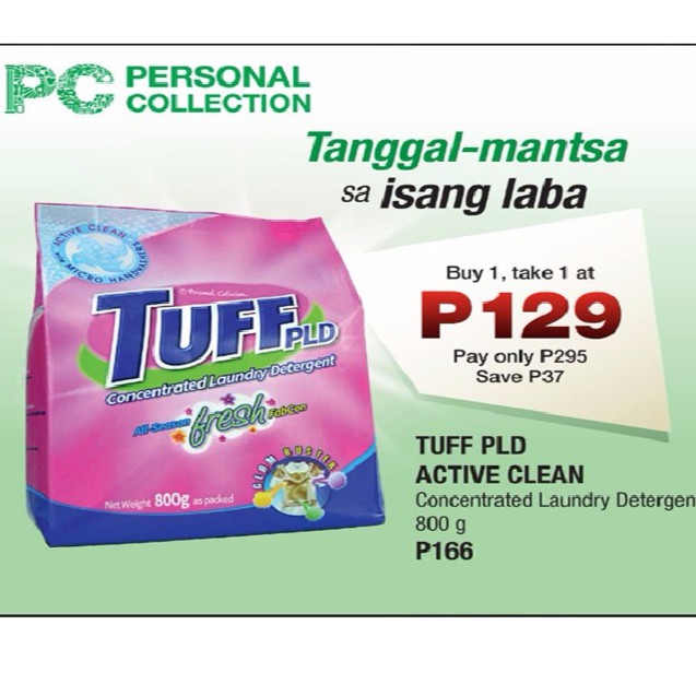 TUFF PLD Detergent 800g - Personal Collection /Bundle | Shopee Philippines