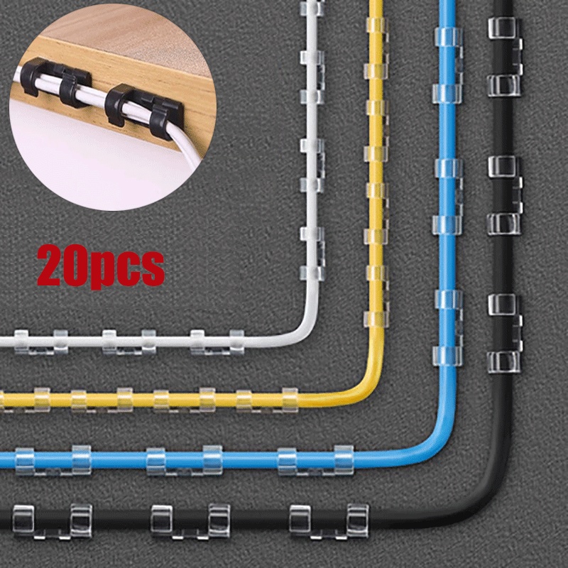 20Pcs/Set Cable Organizer Clips Cable Management Desktop & Workstation ...