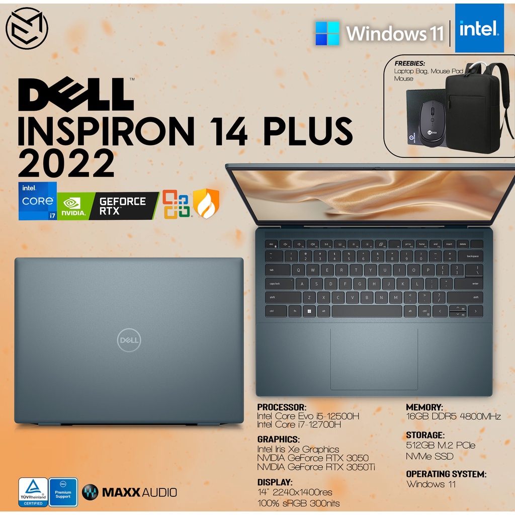 Dell Inspiron 14 PLUS 2022 i7-12700H 14" 2240x1400res 300nits 100% sRGB ...