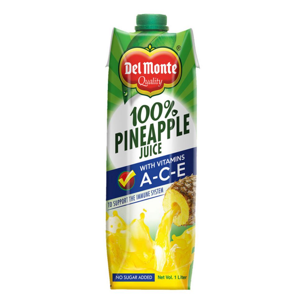 Del Monte 100% Pineapple Juice with Vitamin ACE 1L Tetra | Shopee ...