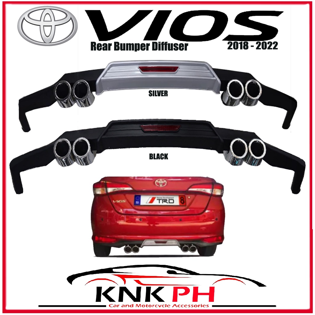 Toyota Vios 2018-2022 4th Gen Rear Bumper Lip Diffuser with Twin ...