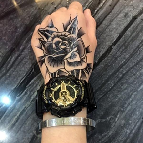 Waterproof Temporary Tattoo femme Sticker Flower Rose letter Fake ...