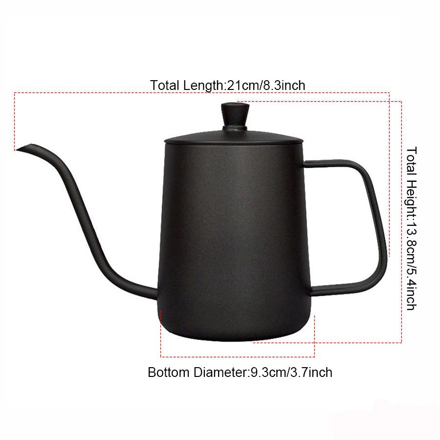 ஐClassic Thicken 304 Stainless Steel Pour-over Coffee Kettle Tea Pot Jug Drip Maker Gooseneck ...