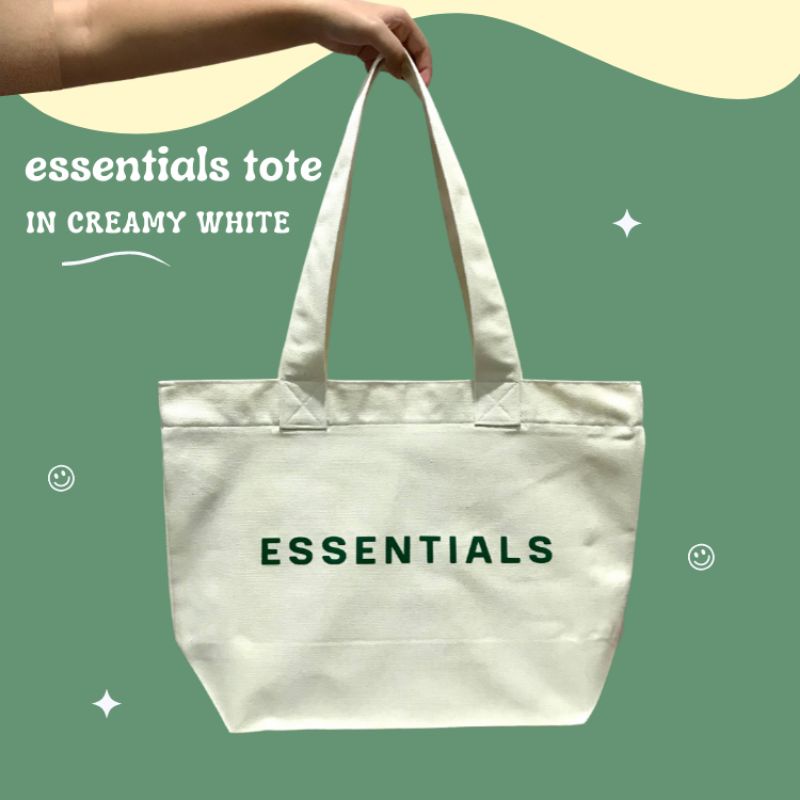 Essentials Tote Bag in Creamy White (Premium Quality Canvas) | Shopee ...