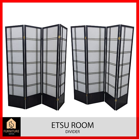 Divider ETSU Furniture Nation 4 Panel Room Divider Japanese Inspired ...