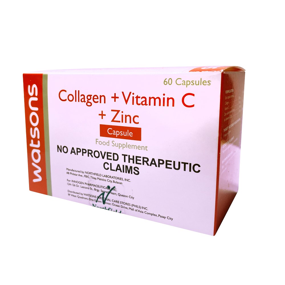 WATSONS Collagen + Vitamin C + Zinc 350mg (Sold Per Capsule) | Shopee ...