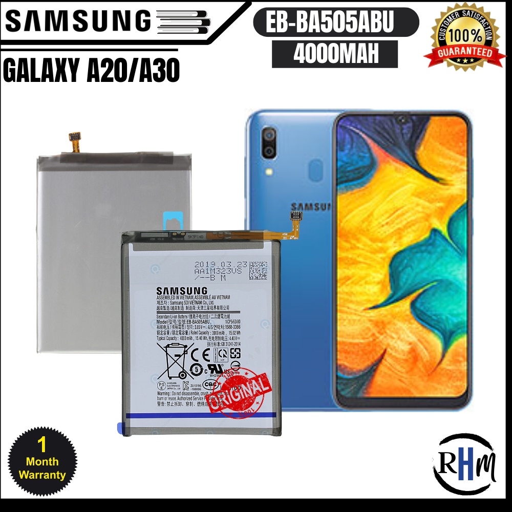 Samsung Galaxy A20, A30,A30S A50, A50s Battery, Model: EB-BA505ABU ...