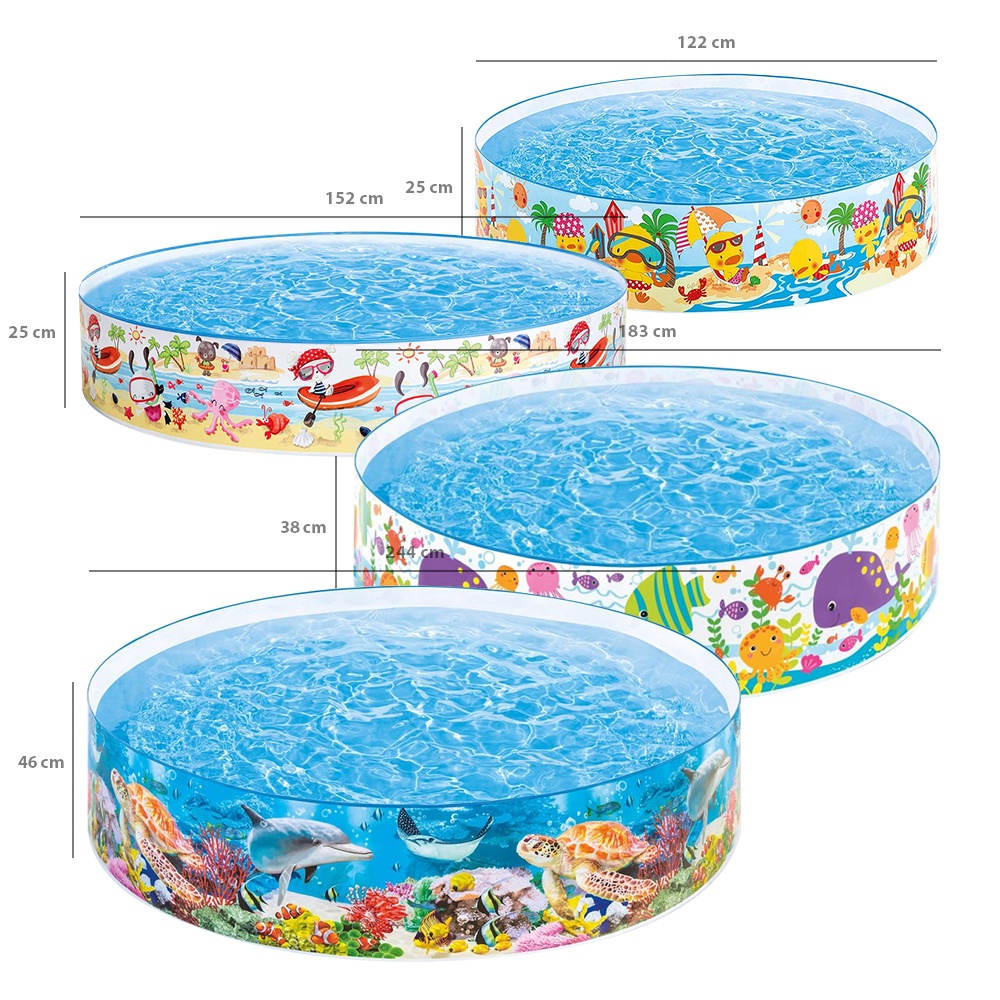 Intex Kiddie Pool Deep Sea Blue Coral Reef Snap Set Kiddie Swimming ...