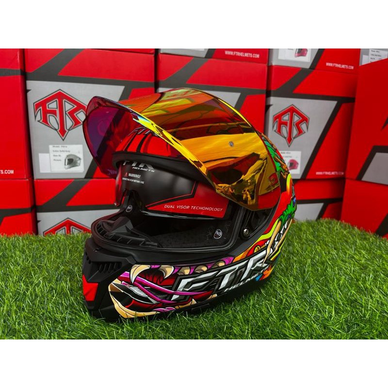 FTR HELMET DRAGON ORANGE | Shopee Philippines