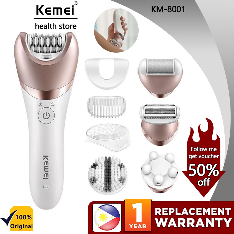 Kemei KM-8001 Electric Epilator Women Shaver Female Body Hair Removal ...