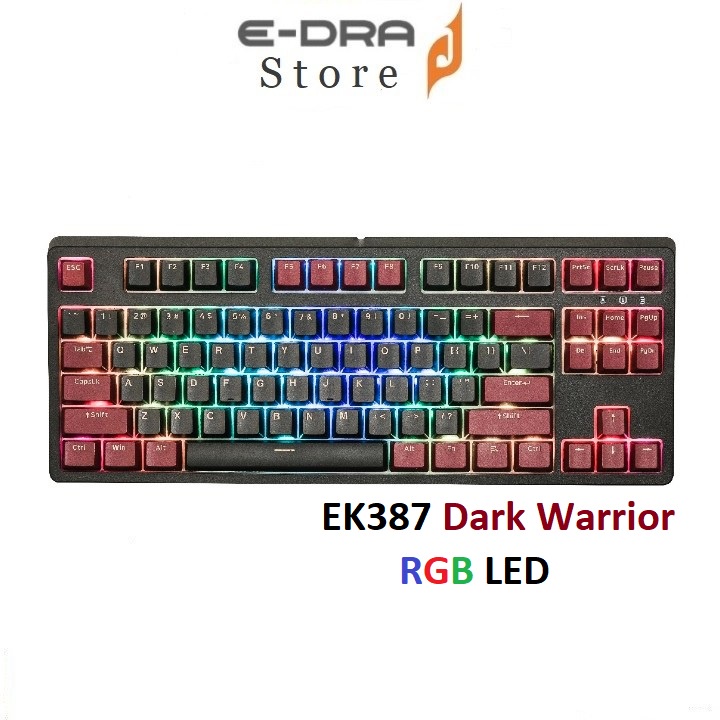 E-dra EK387 Dark Warrior RGB mechanical keyboard -(Edra Switch - Blue ...