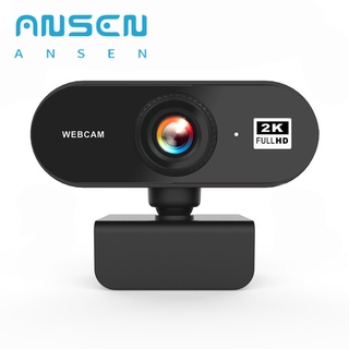 ANSEN Webcam for PC Laptop Online Class 2K 1080P HD USB Web Camera with ...