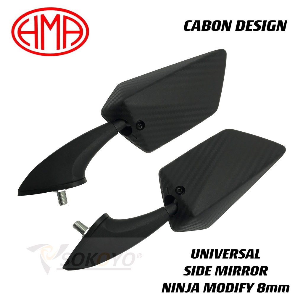 1 pair HMA Ninja Modify Side Mirror 8mm Clear Carbon Design side mirror ...