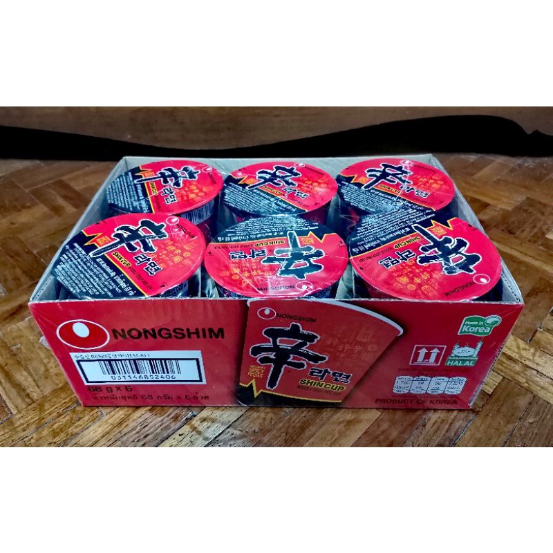 Nongshim Spicy Shin Cup Noodle Soup 68g 6 Pieces Shopee Philippines