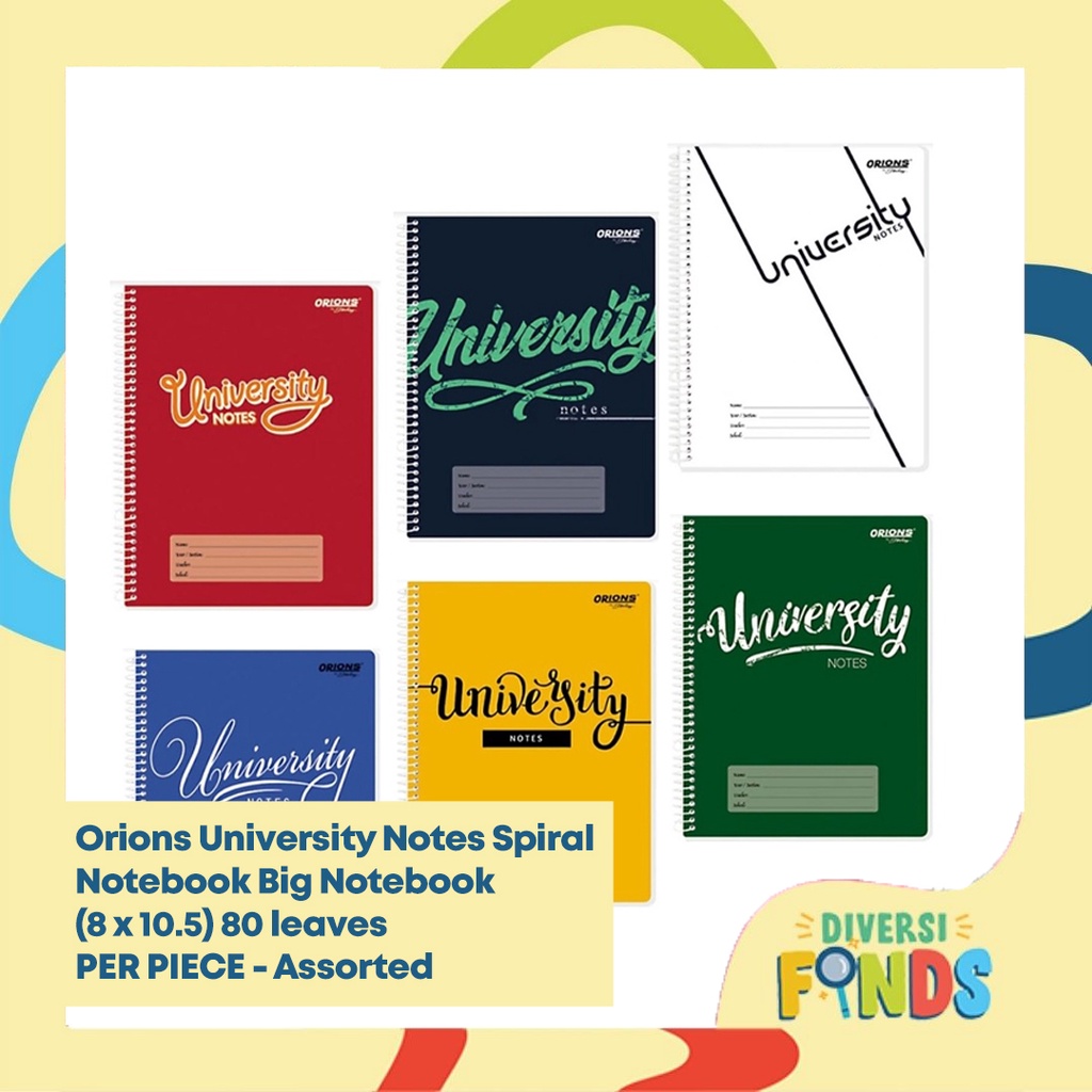 Orions University Notes Spiral or Yarn Notebook Big Notebook 8" x 10.5 ...