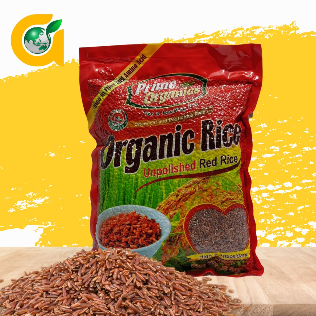 Prime Organics Unpolished Red Rice 2KG | Shopee Philippines