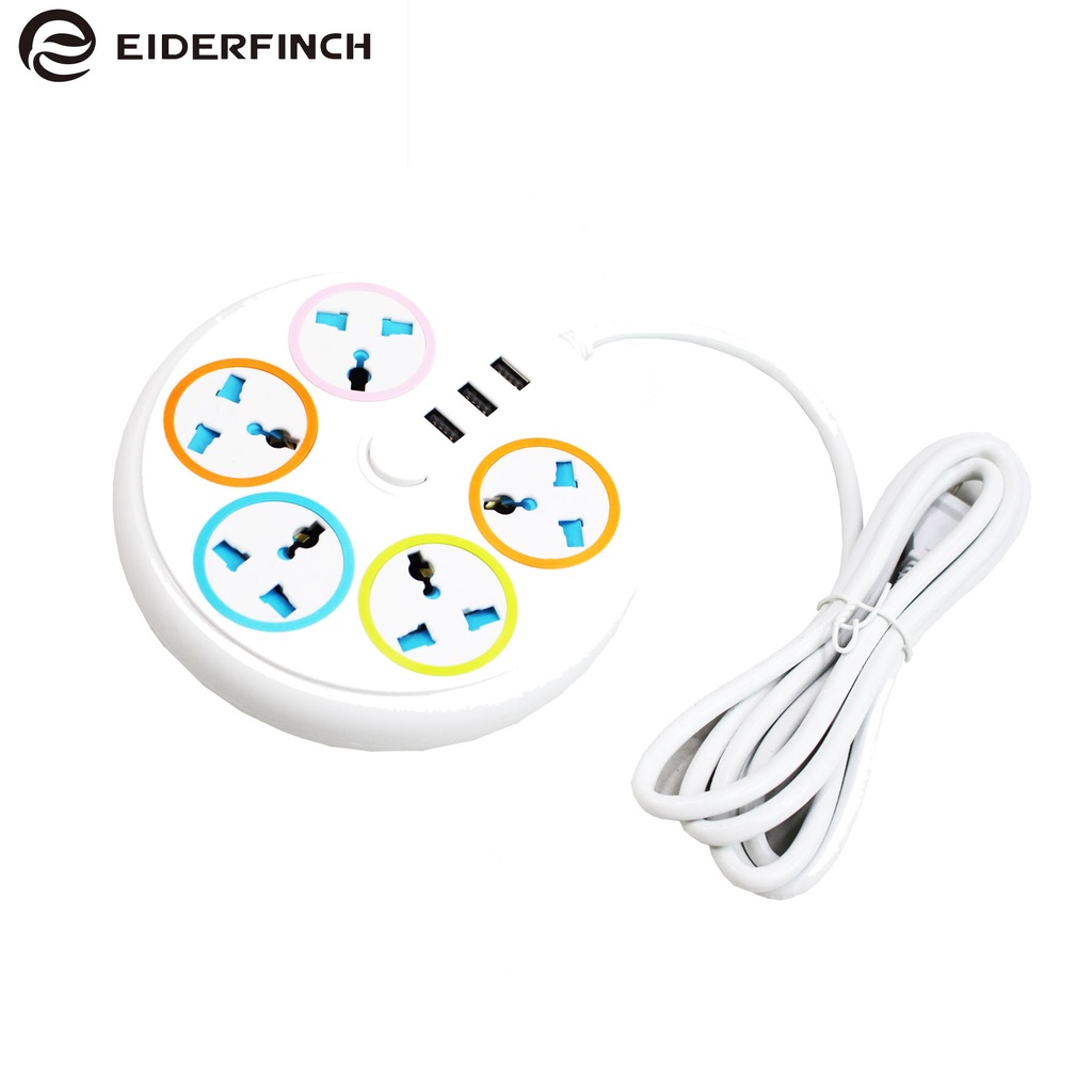 Eiderfinch Multiple Electric Extension Colorful Power Strip Socket With ...