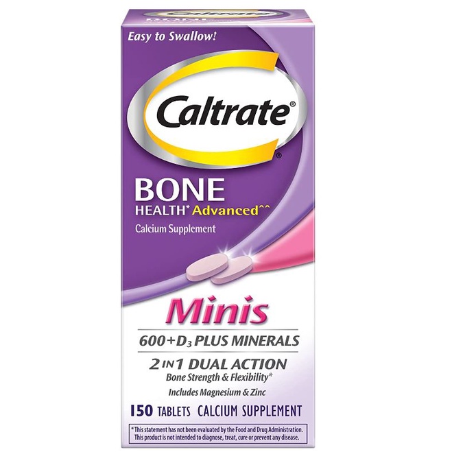 Caltrate 2-in-1 Bone Health Advanced Minis 600+ D3 Magnesium Zinc ...