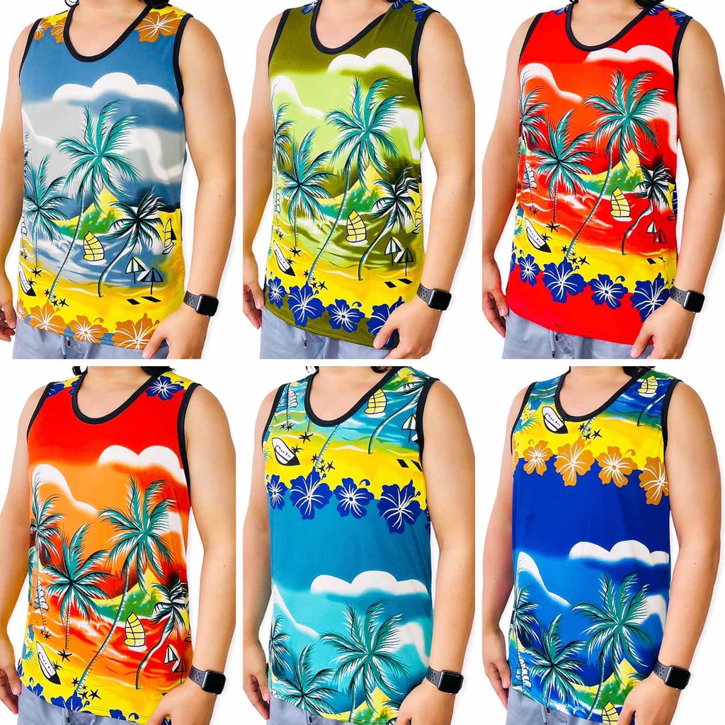 Mens Sando Summer Beach Outfit Cotton Spandex Tank Top | Shopee Philippines