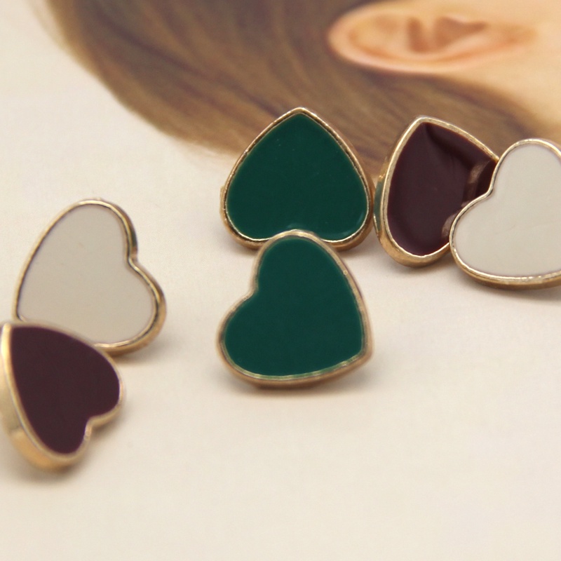 10Pcs/set 13mm Cute Red Love Heart Metal Shank Shirt Buttons For ...