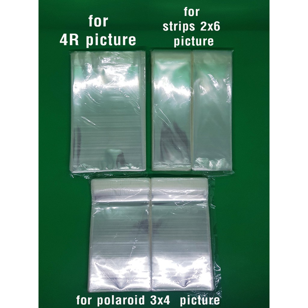 100pcs OPP Plastic Sleeves With Self Adhesives 4r 2x6 3x4 | Shopee ...