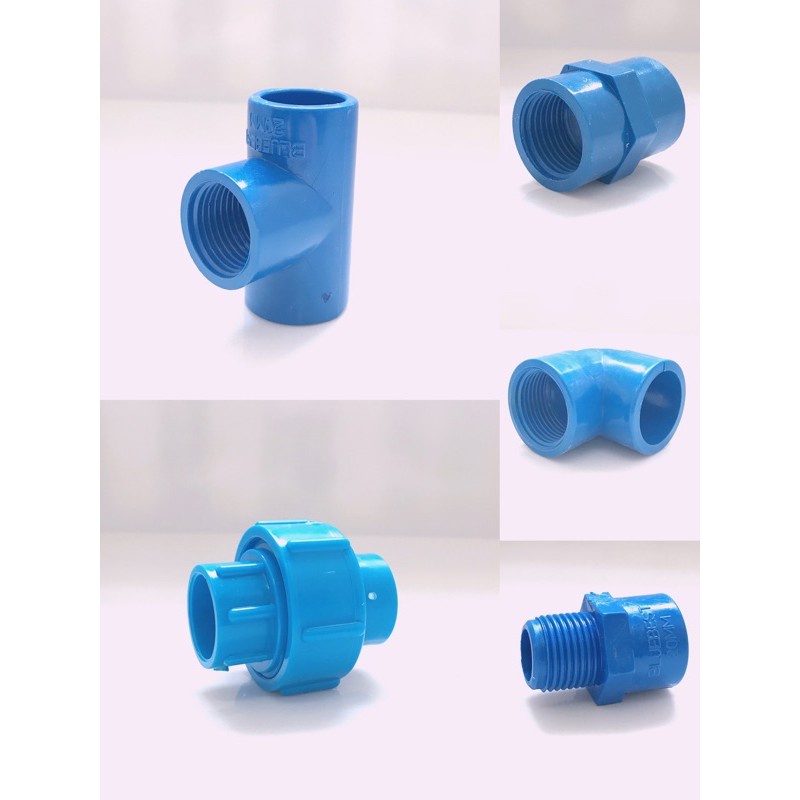 PVC Blue Pipe Fittings Tee, Cap, Plug, Male & Female Adapter, Elbow ...