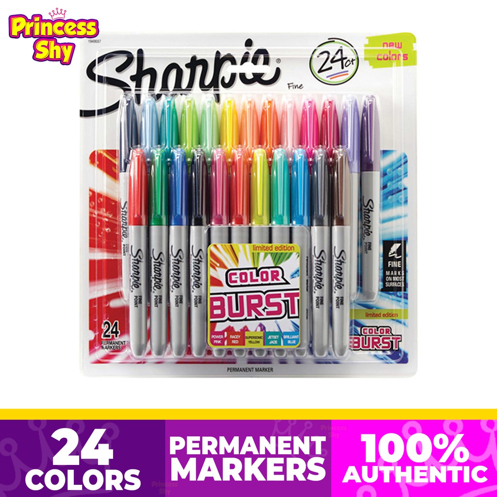 Sharpie Color Burst Permanent Markers, Fine Point 24-Count | Shopee ...
