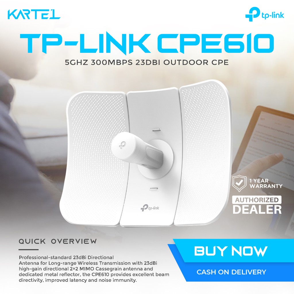 TP-Link CPE610 High Power Outdoor CPE/Access Point, 5GHz 300Mbps | TP ...