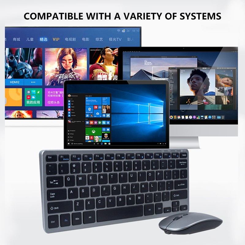 V2S KM600 Rechargeable Wireless Keyboard and Mouse Mute Ultra-thin ...