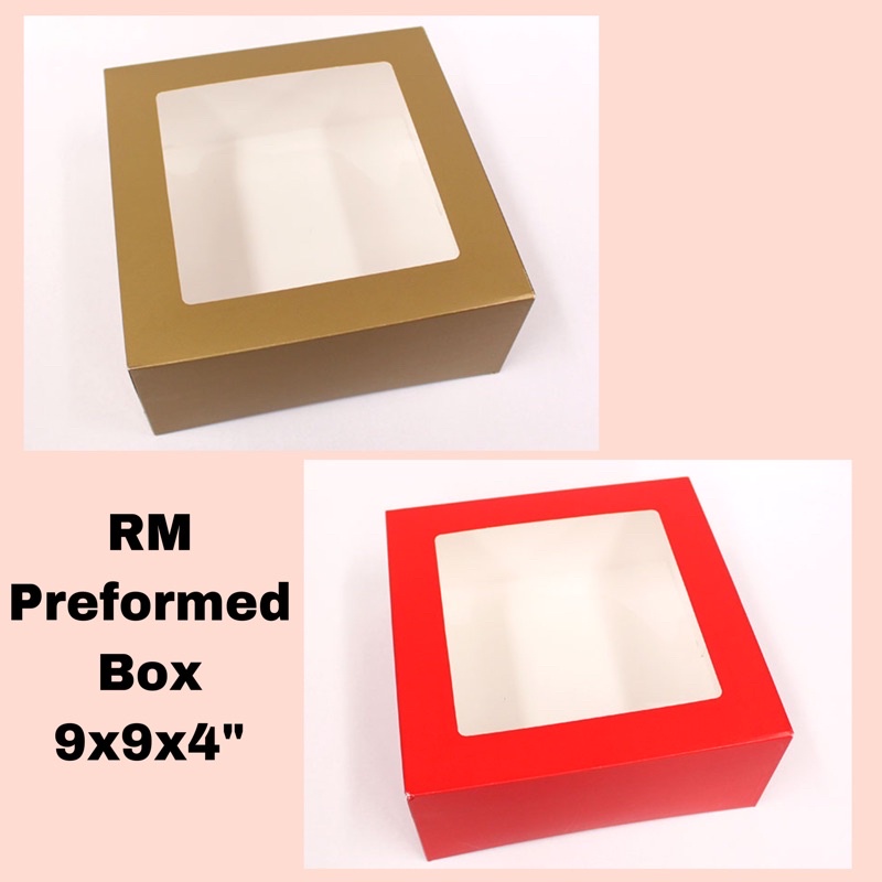 RM BOXES 9x9x4 Preformed Cake Box / Pastry Box ( 5 / 10 / 20 pcs per ...