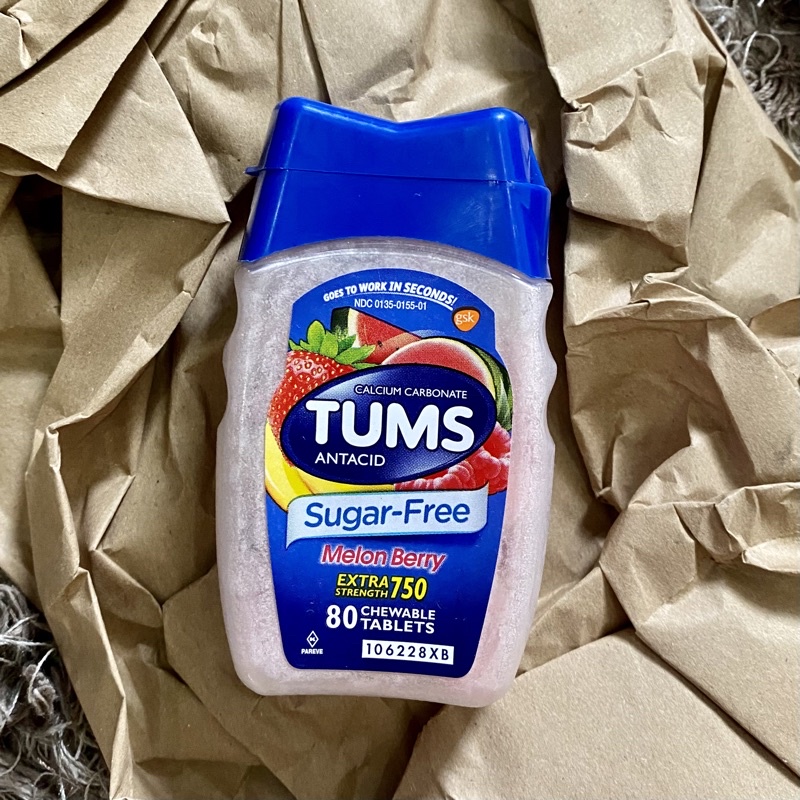 TUMS Antacid Chewable Tablets, Extra Strength, Melon Berry - 80 Tablets ...