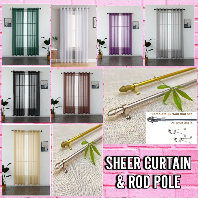 CURTAIN SHEER LACE CURTAIN WINDOW /ROD POLE CURTAIN 140X220cm/140x160cm ...