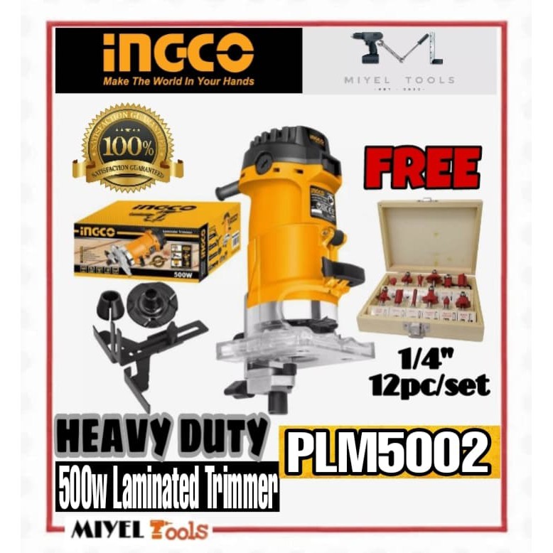 INGCO 500W Laminate Trimmer / Palm Router (PLM5002) w/FREE | Shopee ...