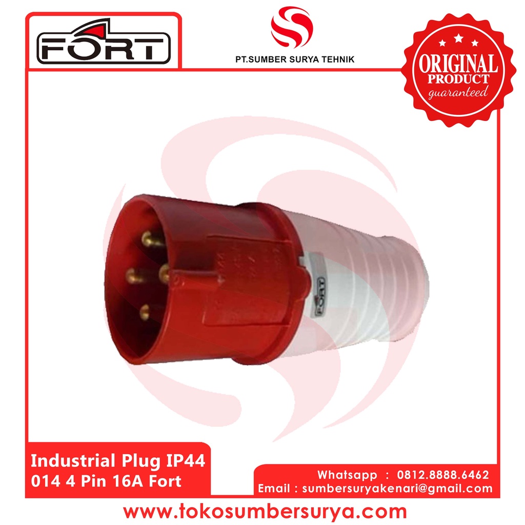 4 Pin 16A Fort Industrial Plug Mounting Plug IP44 014 | Shopee Philippines