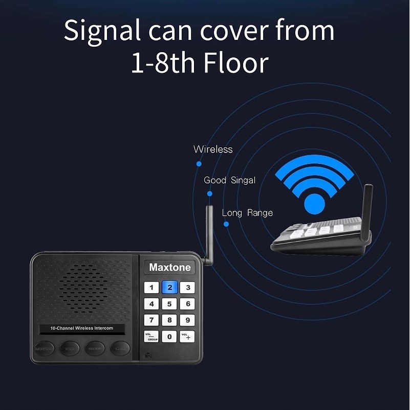 Ready stock,Wireless Intercom System 10 Channel 1K Meters Range No ...