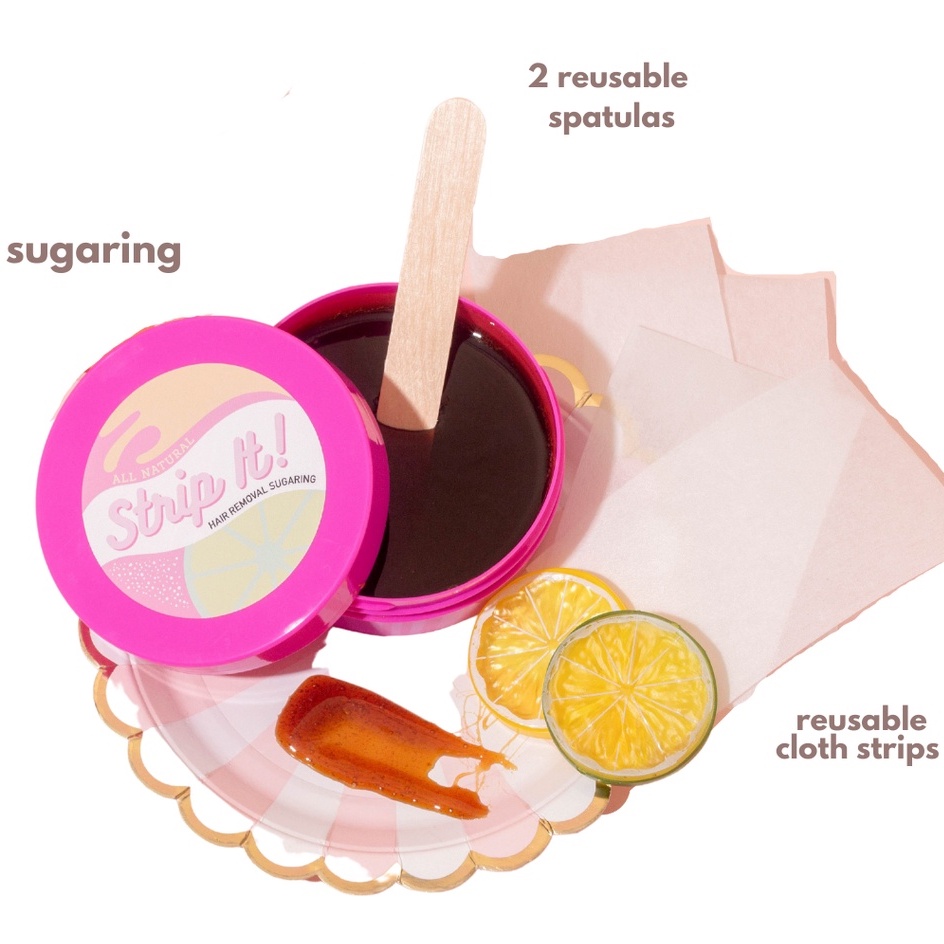 Strip It Hair Removal Sugaring Kit 100% Natural Sugar Cold Wax 300g w ...