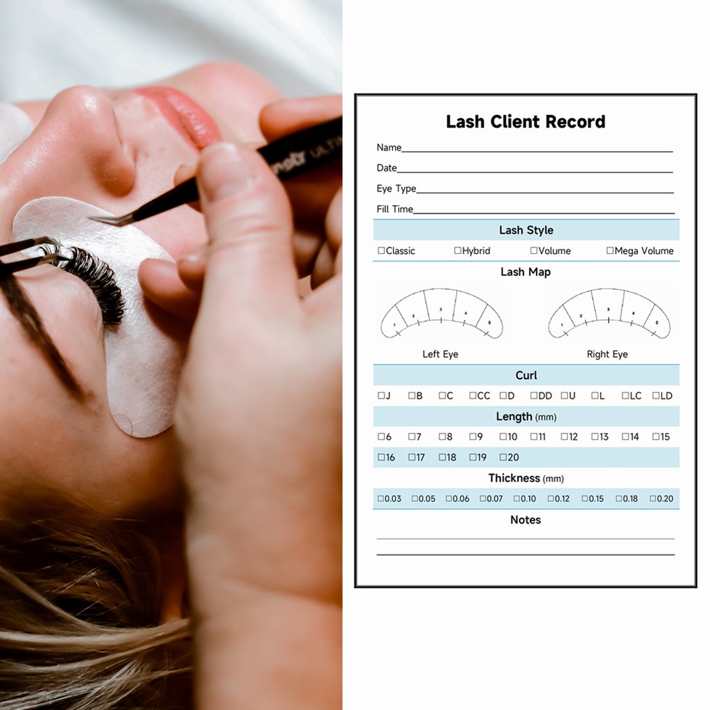 Lash Extension Client Record Book 40 pcs Detail Applying Eyelash ...