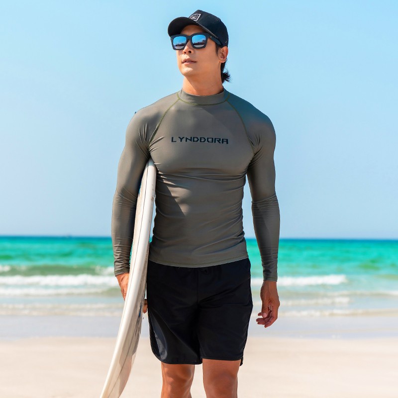 SAILBEE Men's UV Protect Surfing Rash Guard Long Sleeve Swimsuit ...