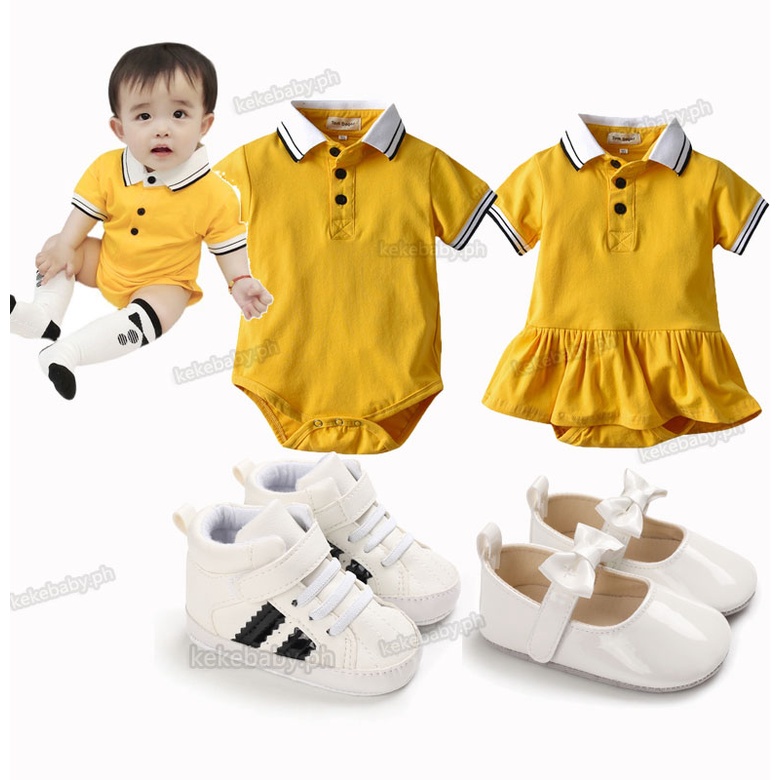 Deep Yellow Onesies for Baby Boy Birthday Clothes Cotton Polo Shirt ...