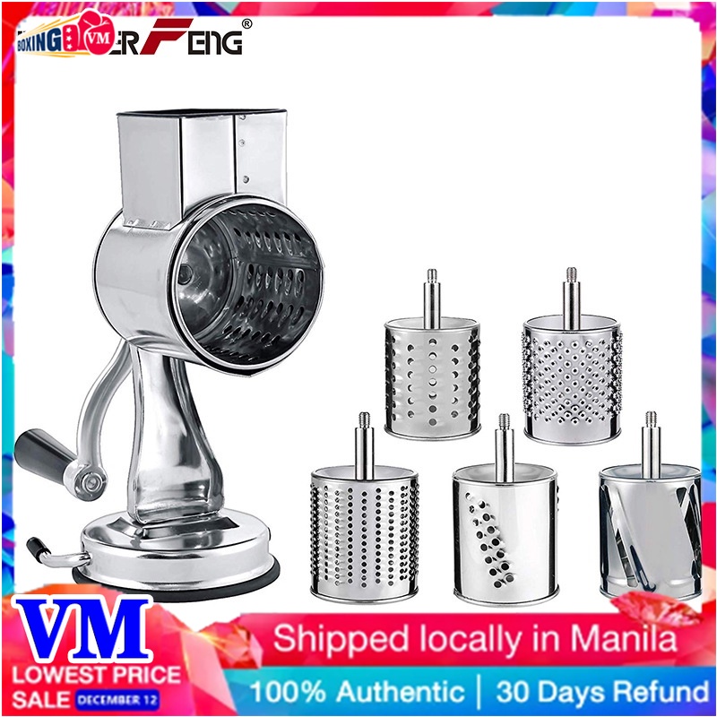 Rotary Grater Food Mills Nut Grinder With 5 Drum Blade for Cheese ...